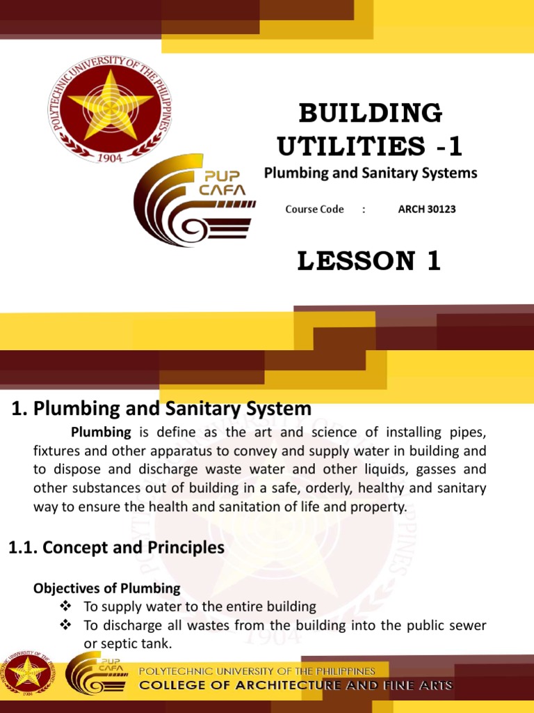1-10222022-Bu1-Lesson 1 | PDF | Plumbing | Sanitary Sewer