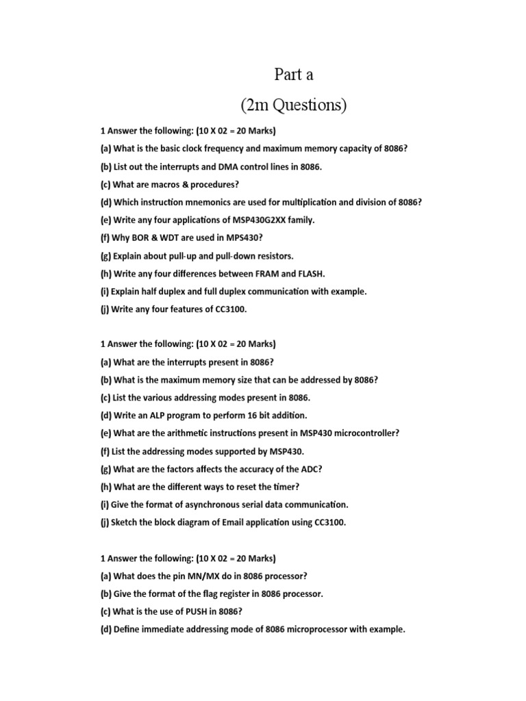 Mpmc All Questions And Answer Pdf Central Processing Unit