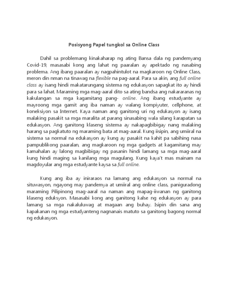 Posisyong Papel | PDF