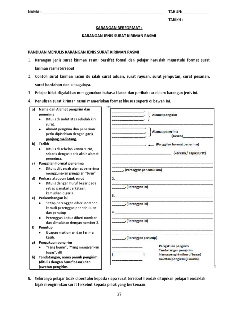 Panduan Surat Kiriman Rasmi | PDF