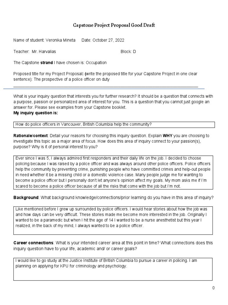 Capstone Project Good Copy Student Fillable | PDF | Mentorship | Question Capstone Project Good Copy Student Fillable | PDF | Mentorship | Question
