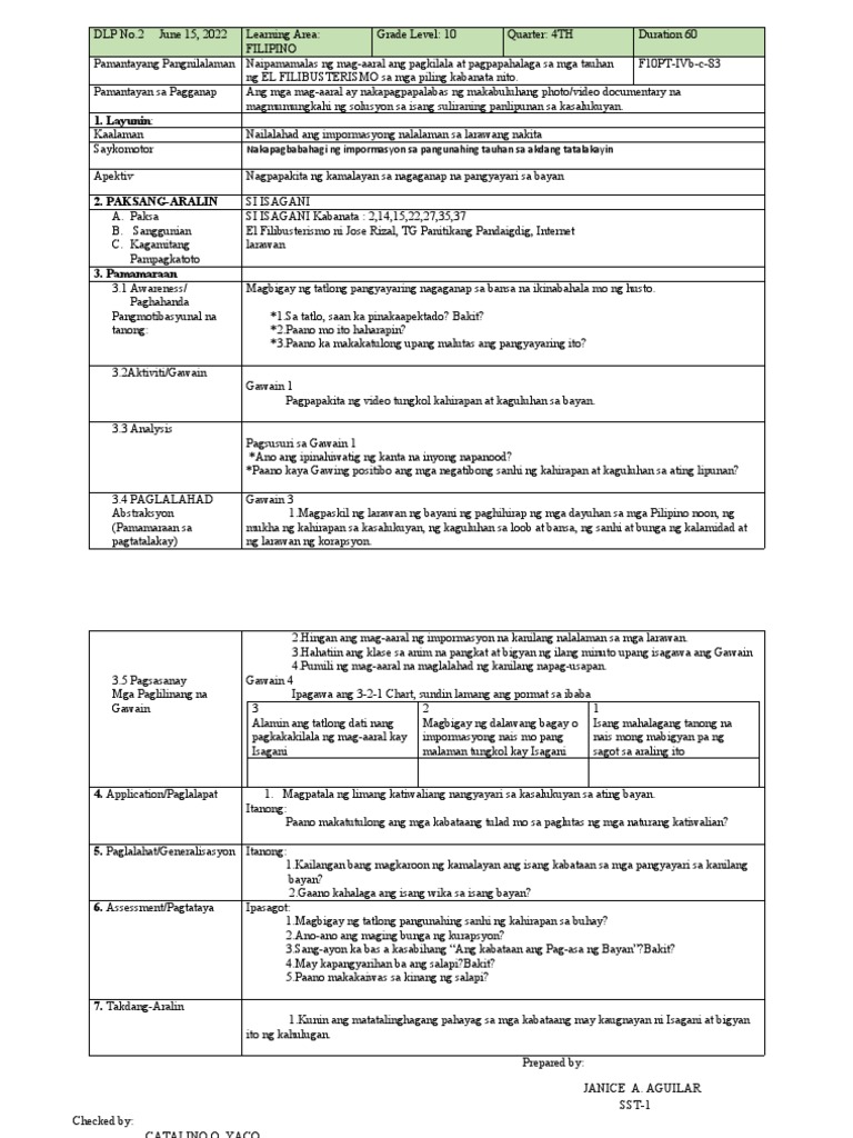 DLP-No-2-COT - Filipino 10 | PDF