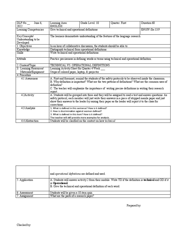 DLP No 2 COT English | PDF | Learning | Educational Assessment