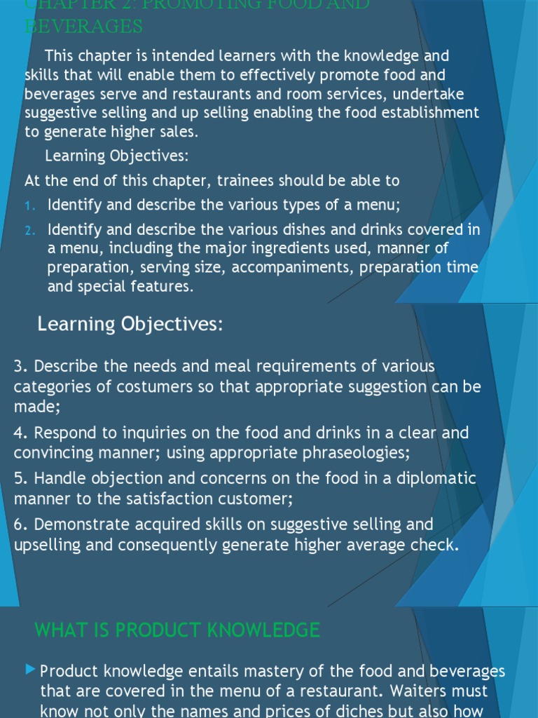 Chapter 2 Food And Beverages Services Download Free Pdf Menu Salad