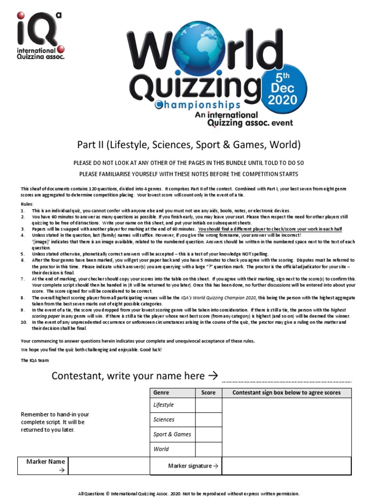 WQC 2020 Part Two | PDF