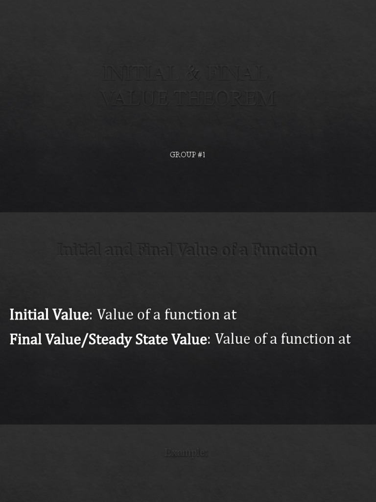 Initial and Final Value Theorem Explained | PDF