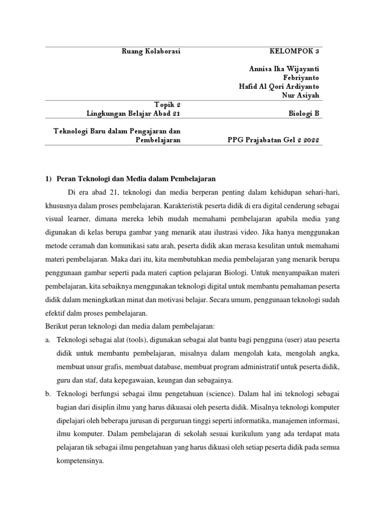 T2 - Ruang Kolaborasi - Kelompok 3 | PDF