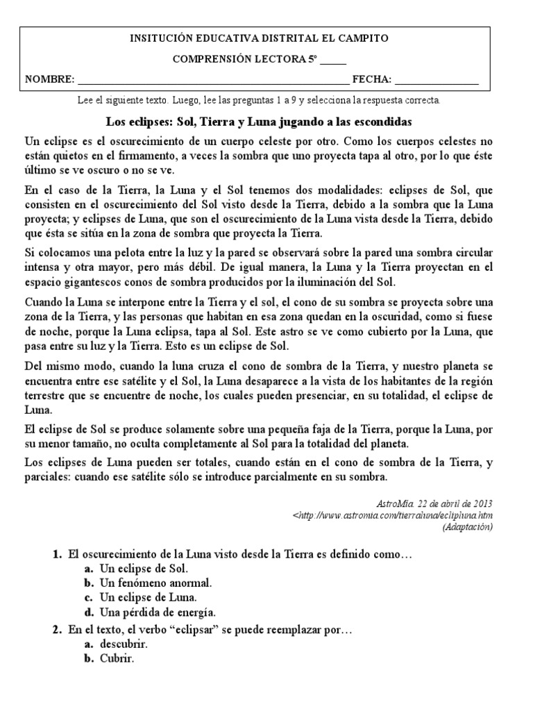 Eclipses: Sol, Tierra y Luna Explicados | PDF | Luna | Eclipse