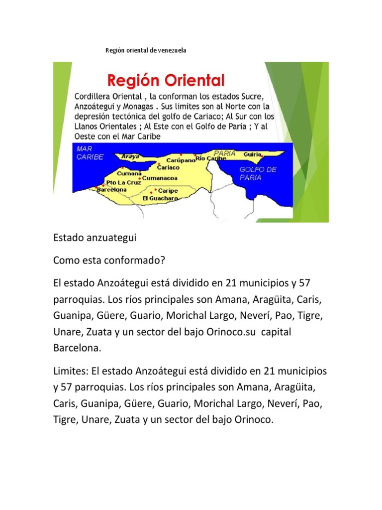 Región Oriental de Venezuela | PDF
