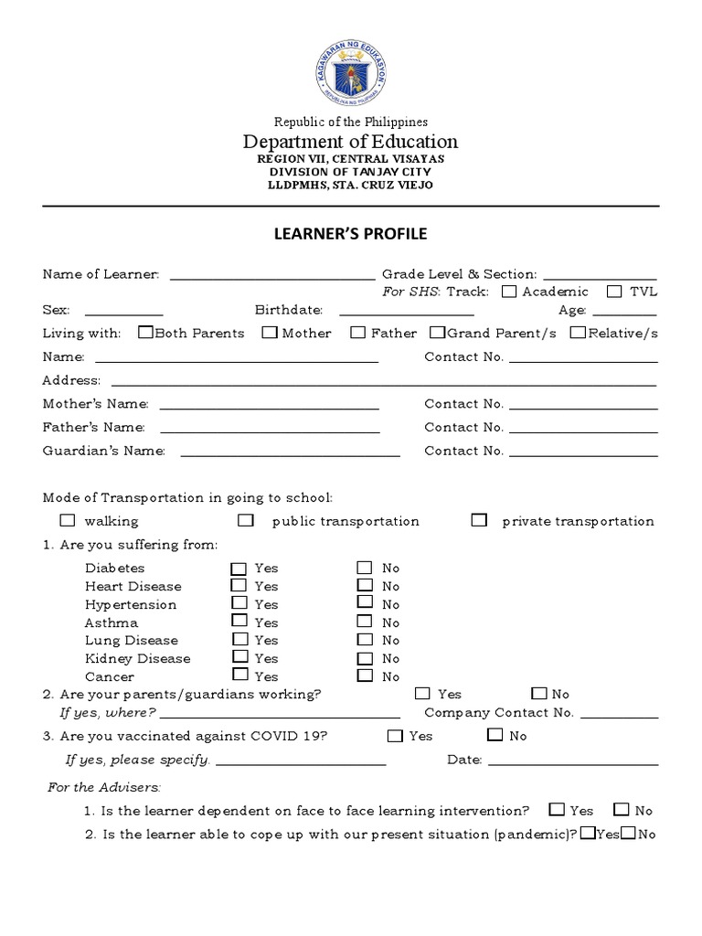 Learners Profile For Face2Face | PDF | Self-Improvement