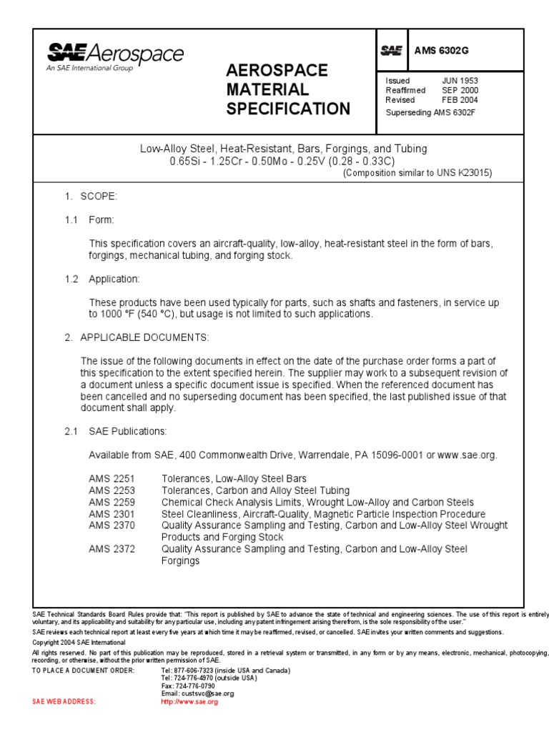 Aerospace Material Specification | PDF | Steel | Pipe (Fluid Conveyance)