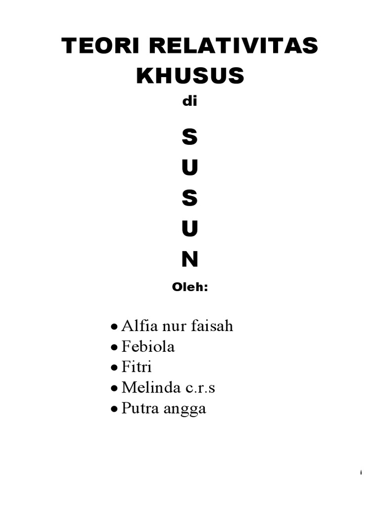Teori Relativitas Khusus | PDF