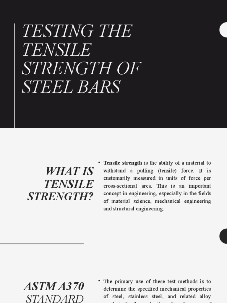 Testing The Tensile Strength of Steel Bars | PDF | Strength Of ...