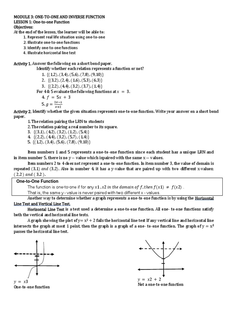 GRADE 11 MATH Mod 3 | PDF | Function (Mathematics) | Algebra
