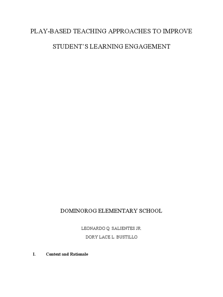 Improving Low Retention Skills Through Play-Based Teaching Approach ...