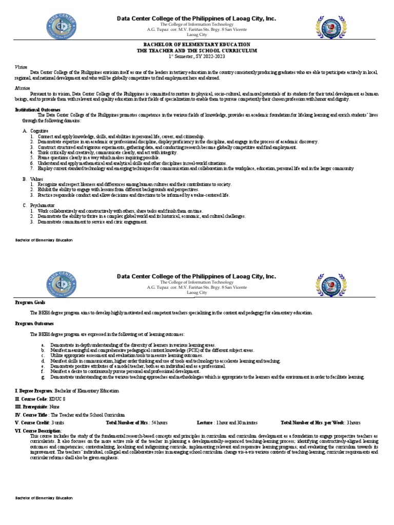 TTTSC Syllabus | PDF | Curriculum | Teaching Method