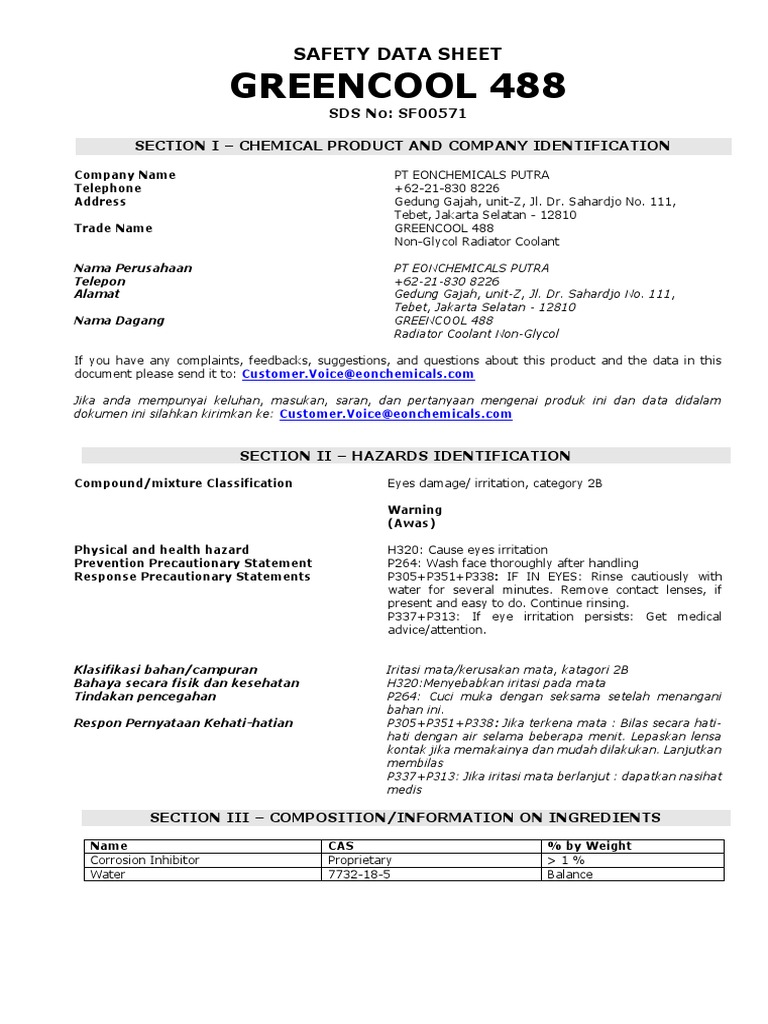 Greencool 488 | PDF | Water | Firefighting