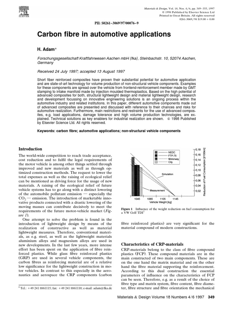 Carbon fibre in automotive applications | PDF | Composite Material | Fibers