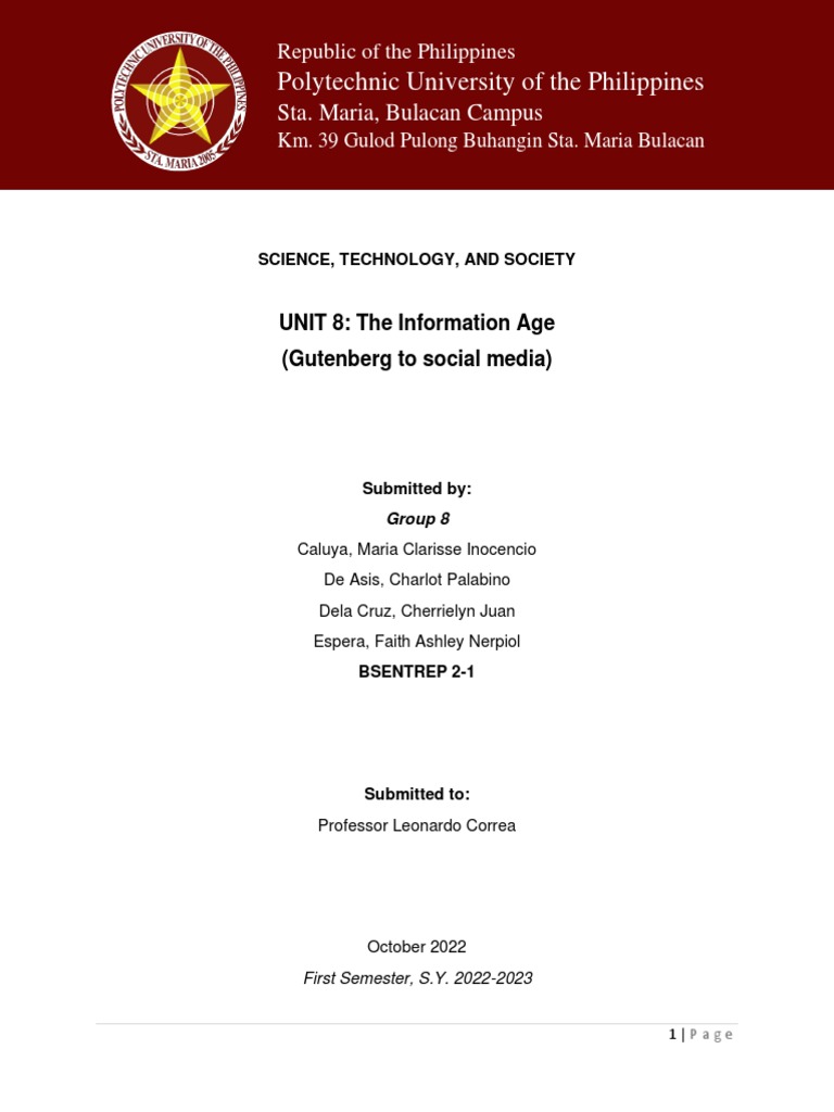 STS Written Report | PDF | Printing Press | Mass Media