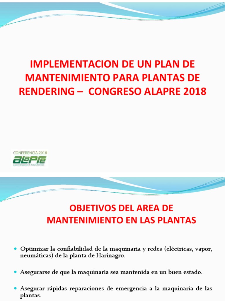Implemenatcion de Un Plan de Matenimiento para Plantas de Rendering | PDF