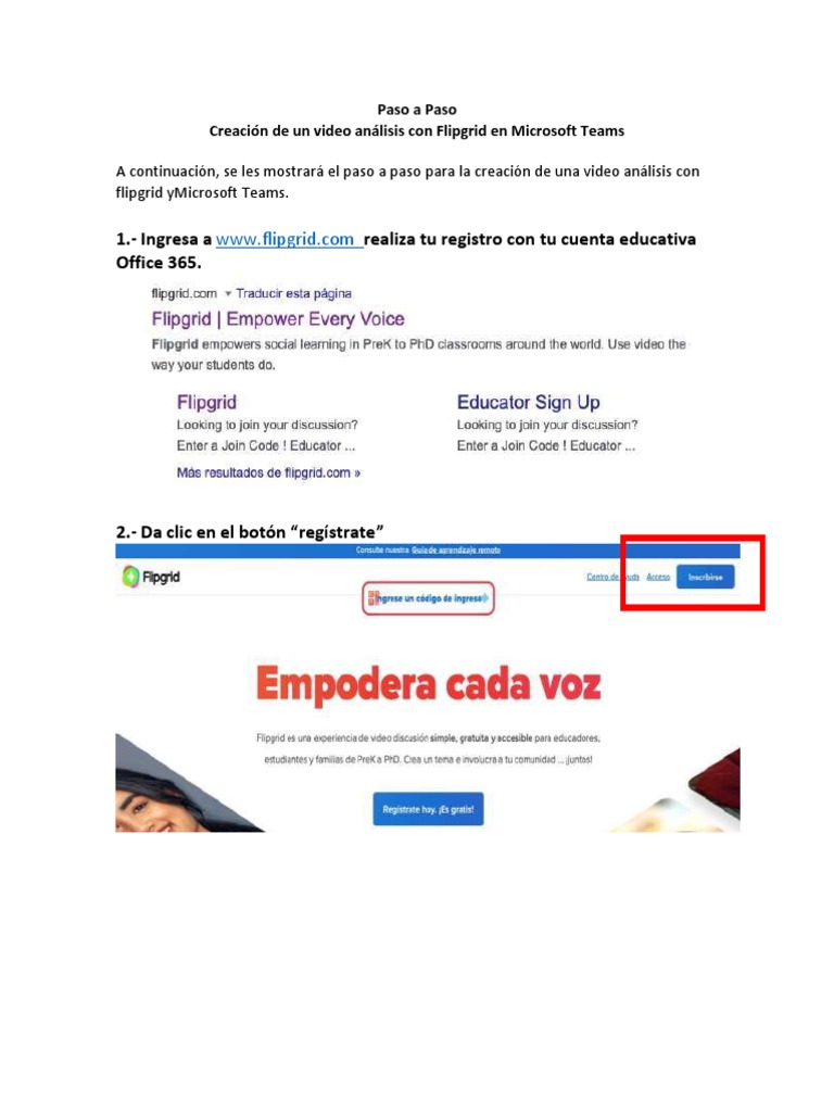 Paso A Paso Videos en Flipgrid y Microsoft Teams | PDF | Negocios