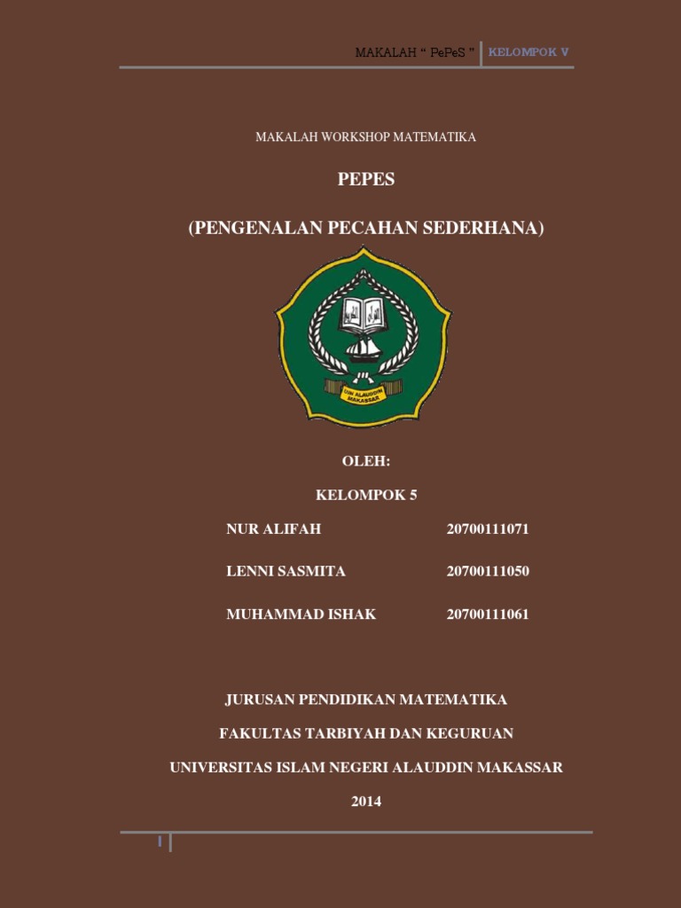 Contoh Makalah Workshop (PEPES) | PDF