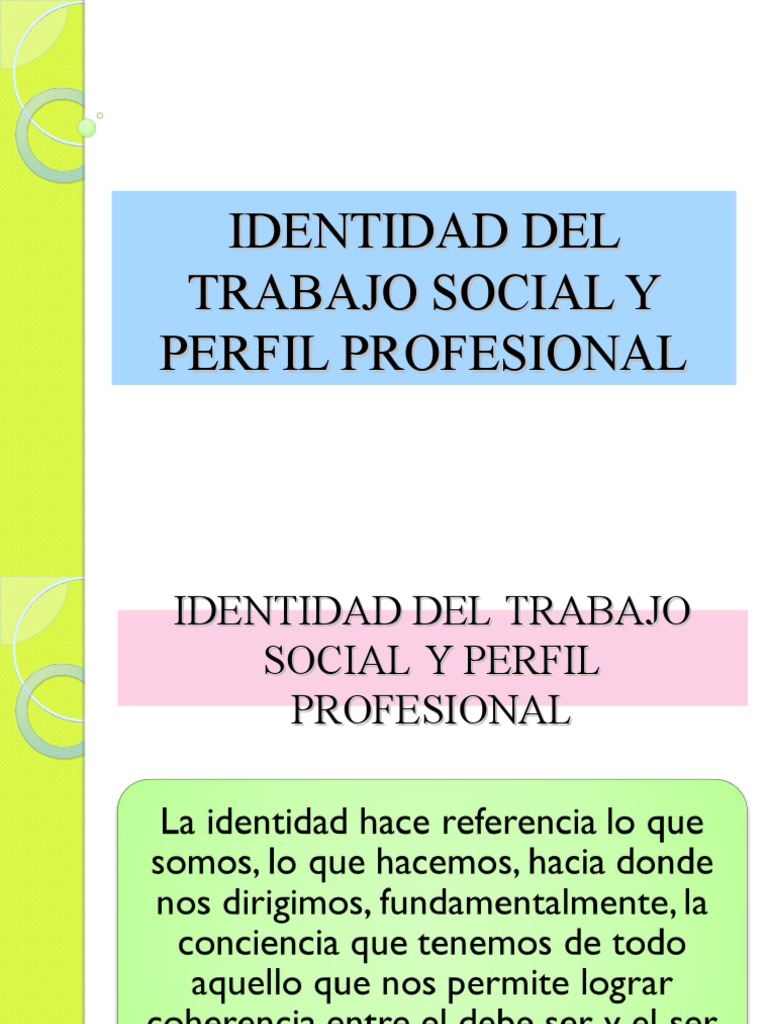Identidad y Perfil del Trabajo Social | PDF | Crecimiento personal y ...