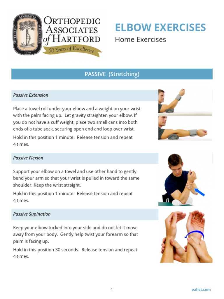 Oah Elbow Exercises | PDF | Anatomical Terms Of Motion | Elbow