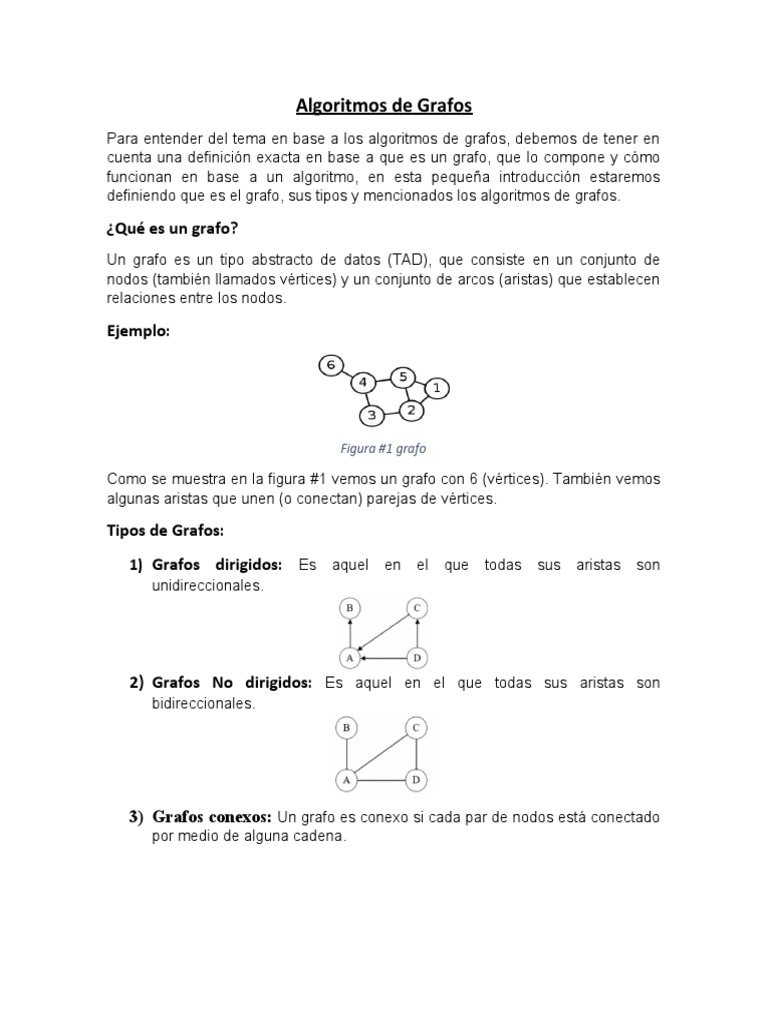 Algoritmos de Grafos: Tipos y Ejemplos | PDF | Teoría de grafos ...