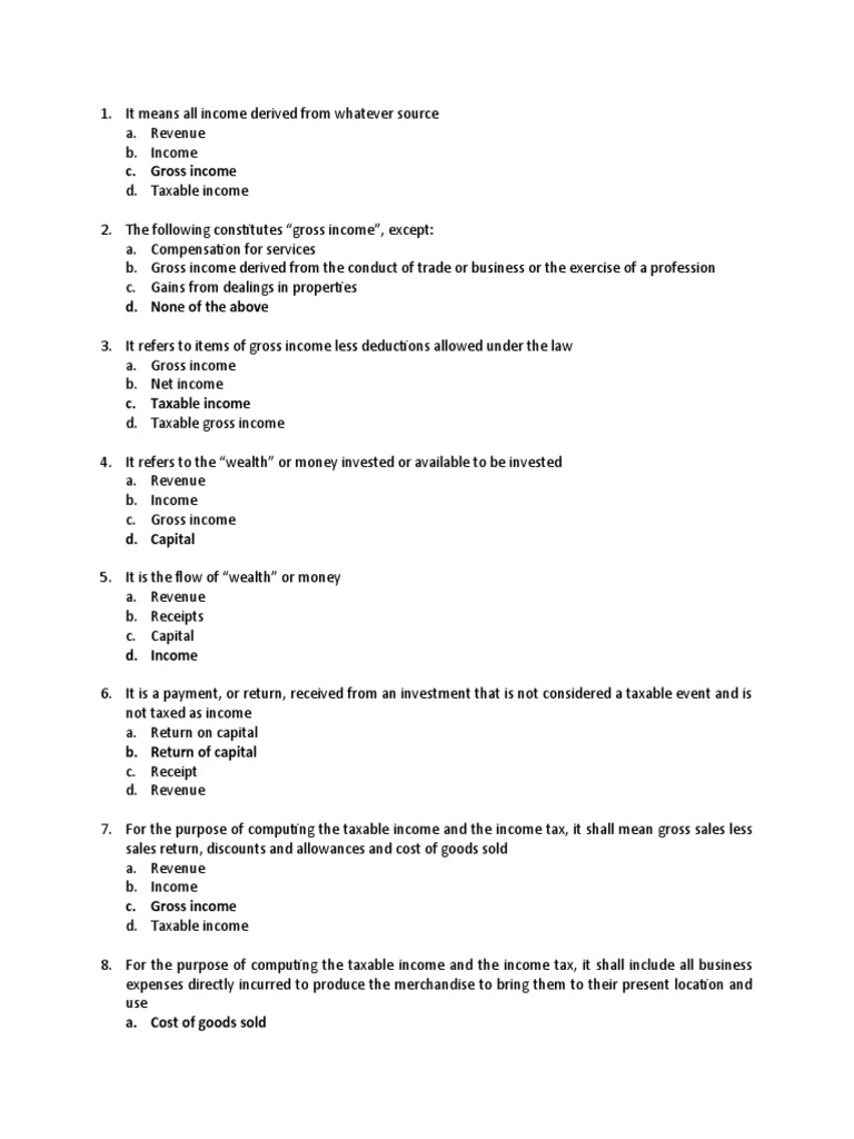 Quiz No 2 Chapter 3 4 PDF Taxes Capital Gains Tax