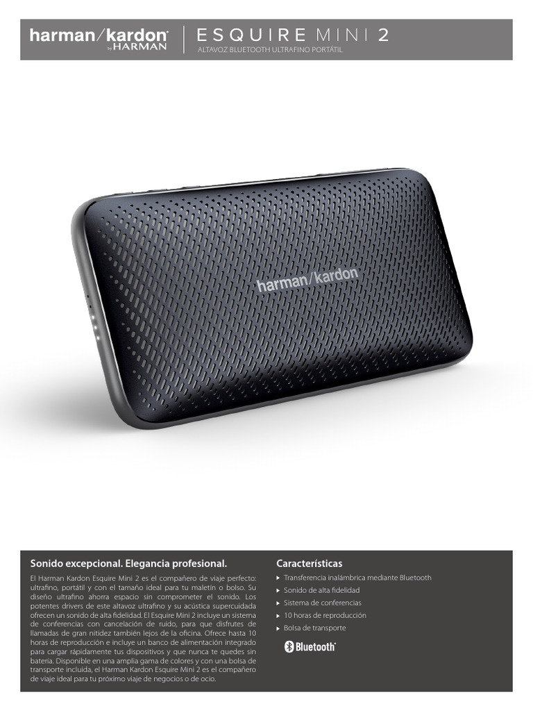 HK Esquire Mini2 Spec Sheet Spanish | PDF | Bluetooth | Altoparlante