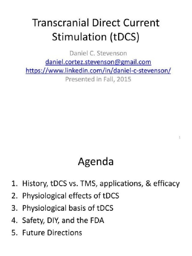 Intro To Transcranial Direct Curent Stimulation Tdcs | PDF