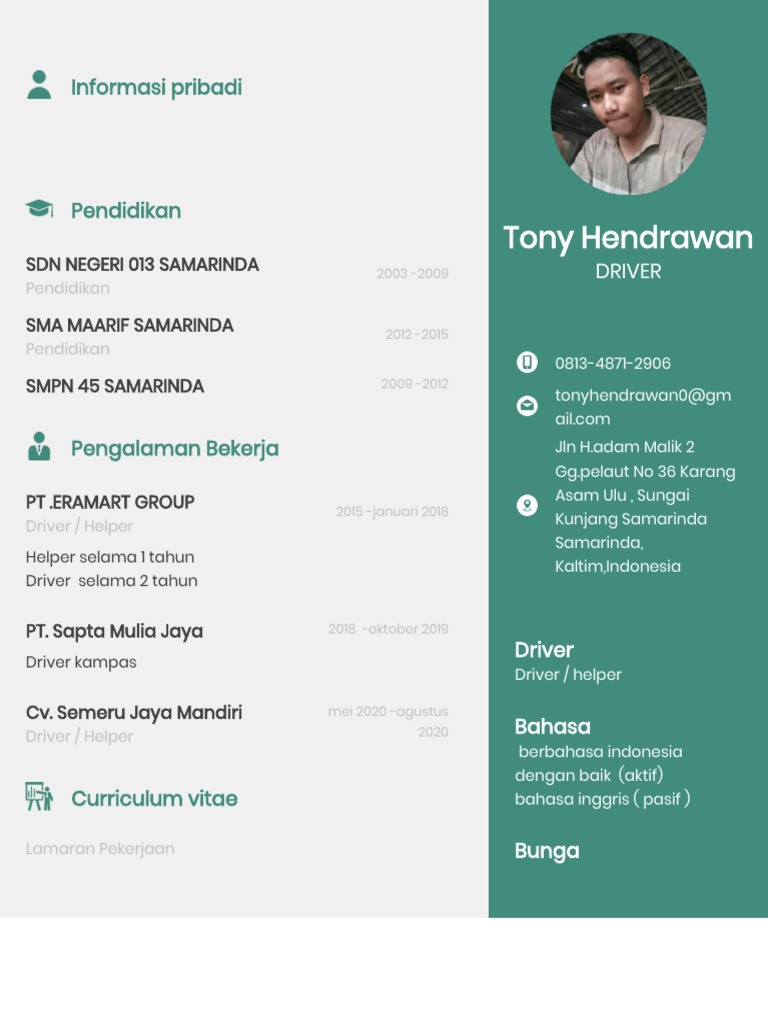 CV. Tony Hendrawan | PDF