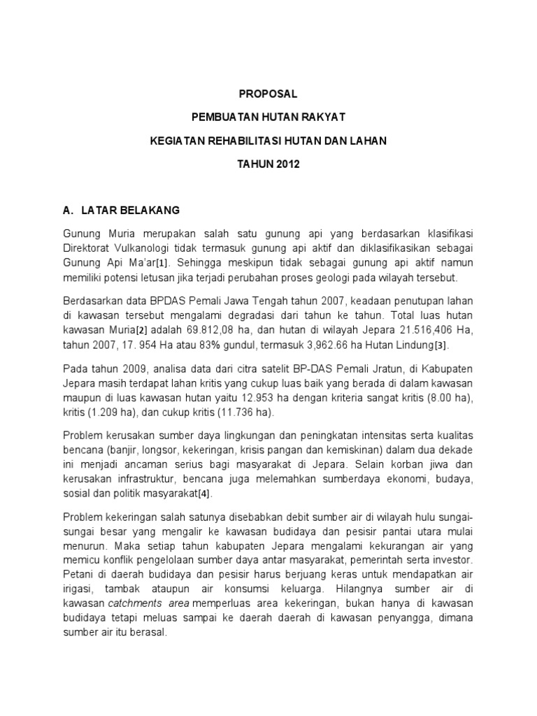 Proposal Pembuatan Hutan Rakyat Edit | PDF