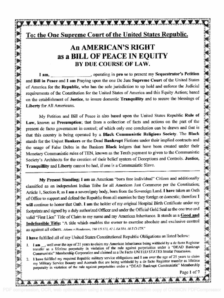 Bill of Peace in Equity | PDF | Equity (Law) | Legal Concepts