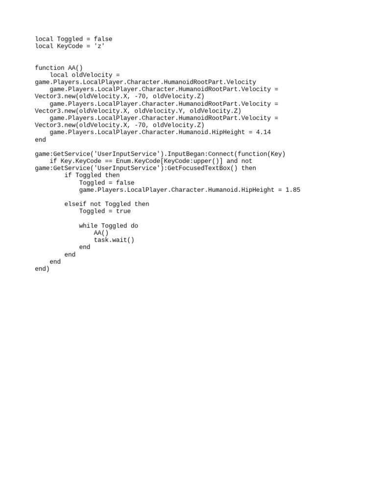 Roblox Velocity Control Script | PDF