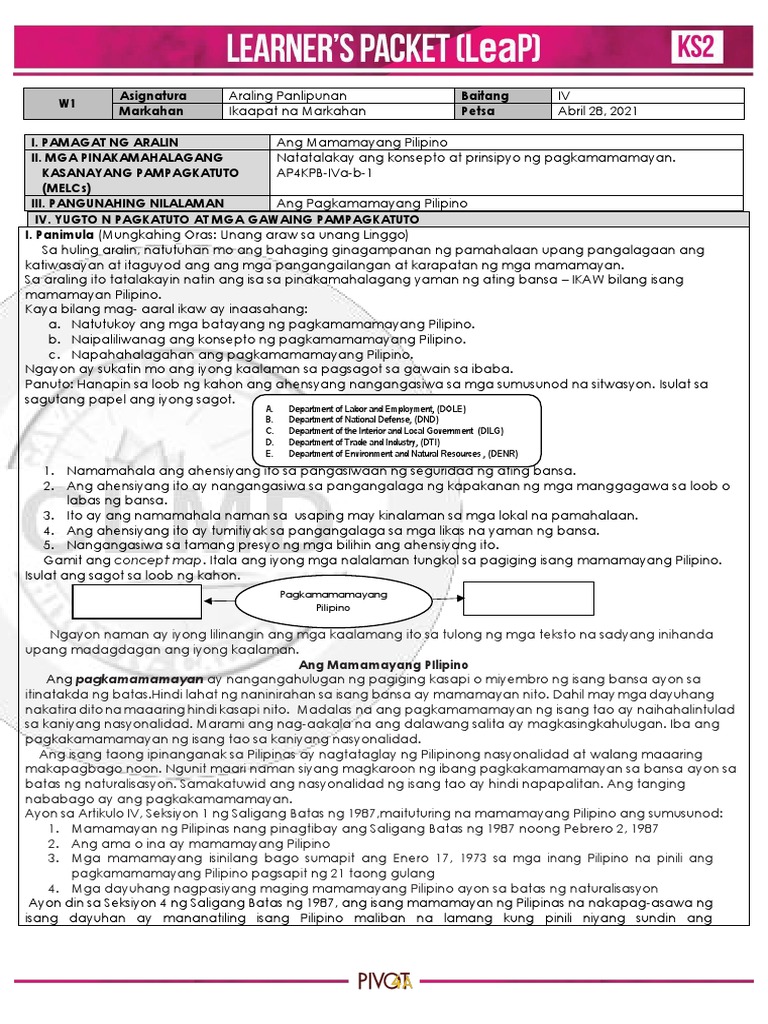 Q4 AP 4 Week 1 | PDF