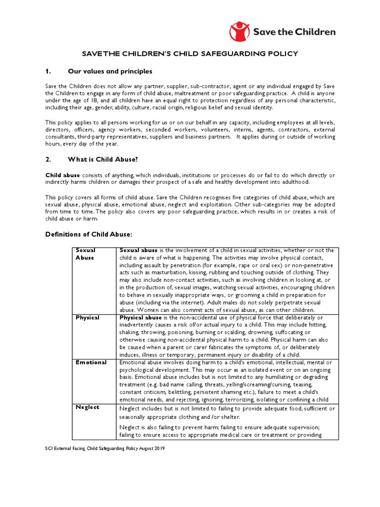 Annex E Child Safeguarding External Policy Final For Partners (August ...