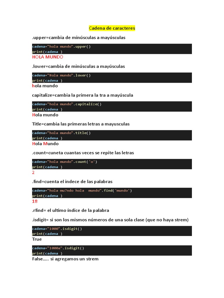 Funciones y manejo de cadenas en Python | PDF | Caso de carta | Programación de computadoras