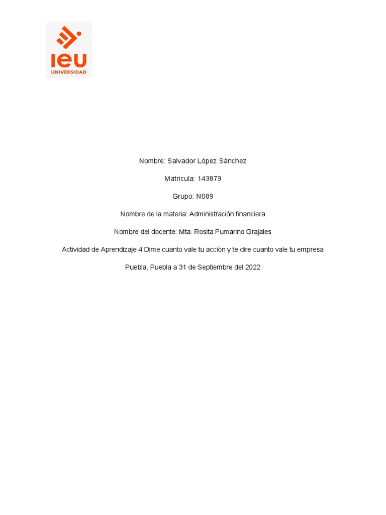 Admon Financiera 4 4 | PDF | Compartir (Finanzas) | Economias