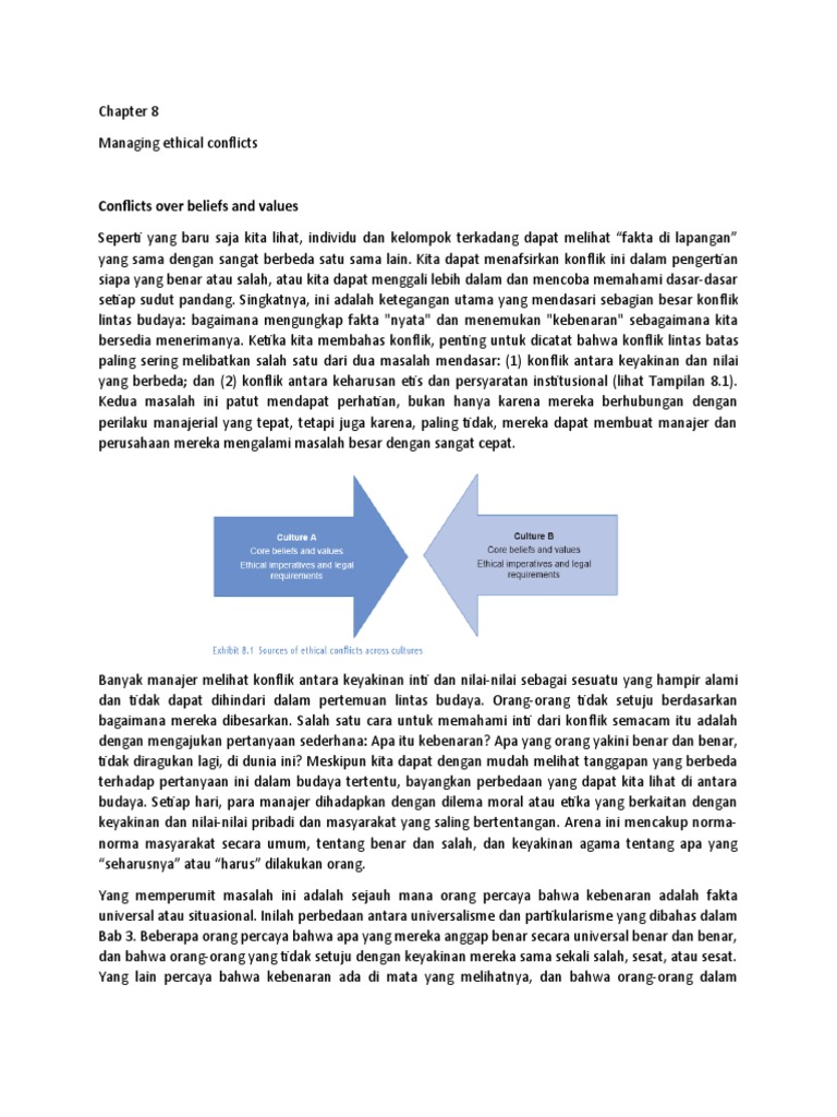 Chapter 8 Managing Ethical Con Icts | PDF
