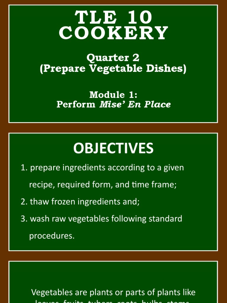 Cookery 10 Quarter 2 m1 | PDF | Vegetables | Stir Frying