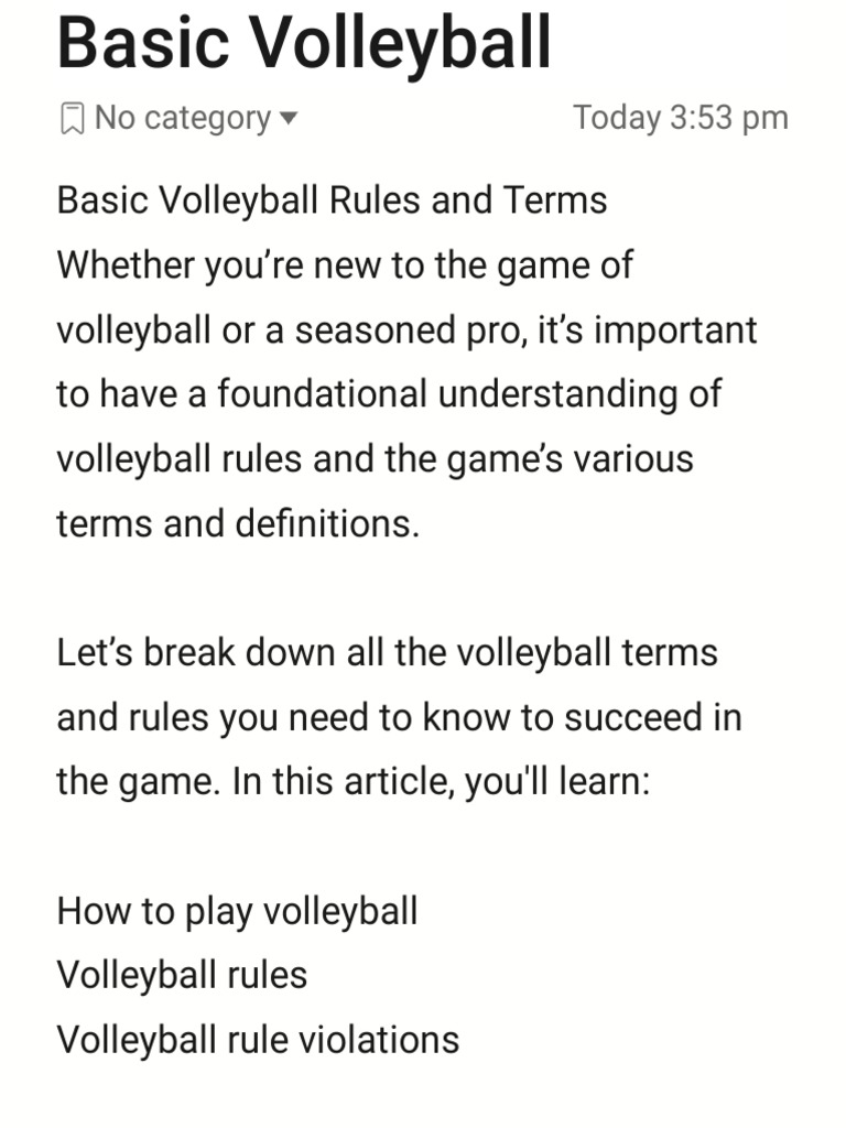Volleyball Rules | PDF | Volleyball | Summer Sports