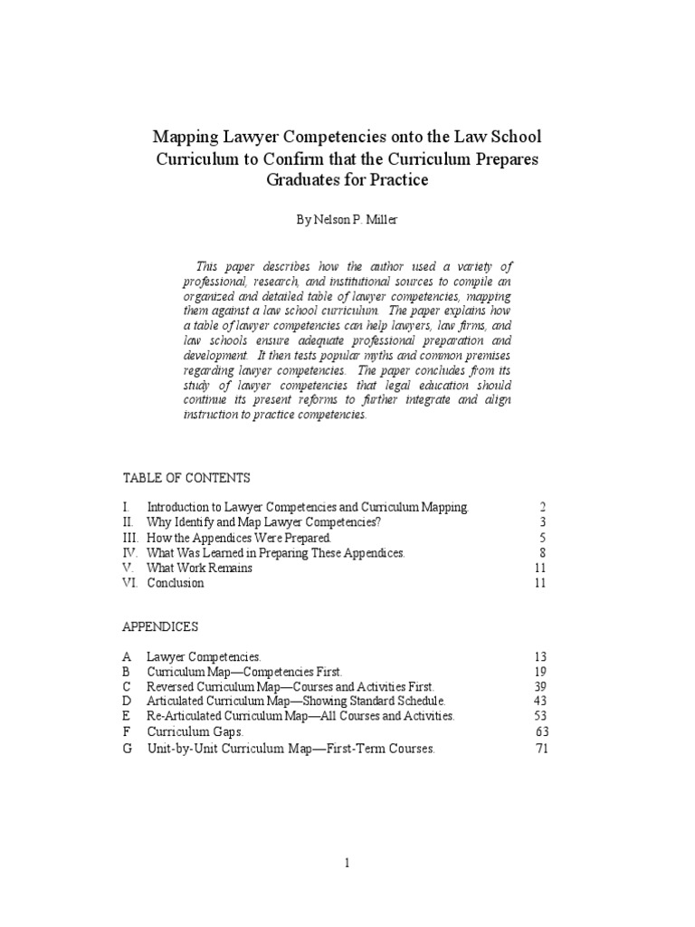 Mapping Lawyer Competencies | PDF | Curriculum | Lawyer