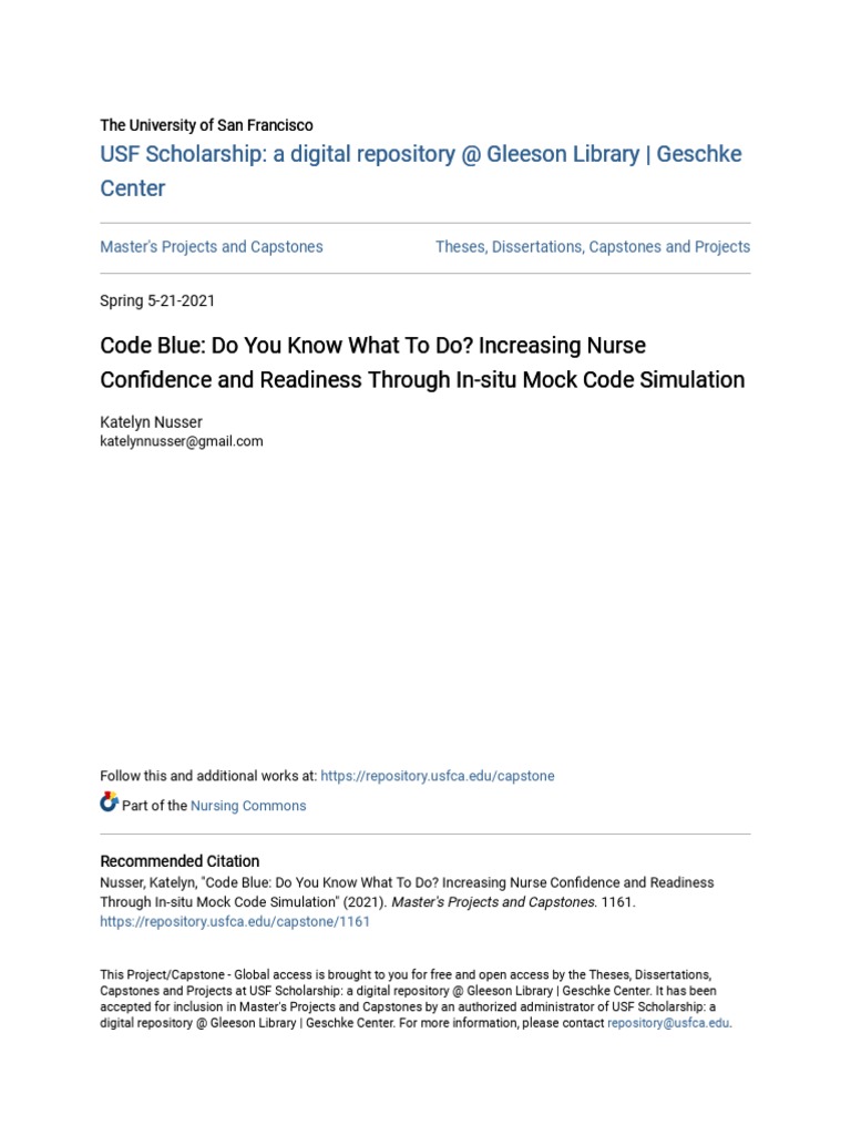 Code Blue - Do You Know What To Do - Increasing Nurse Confidence An ...