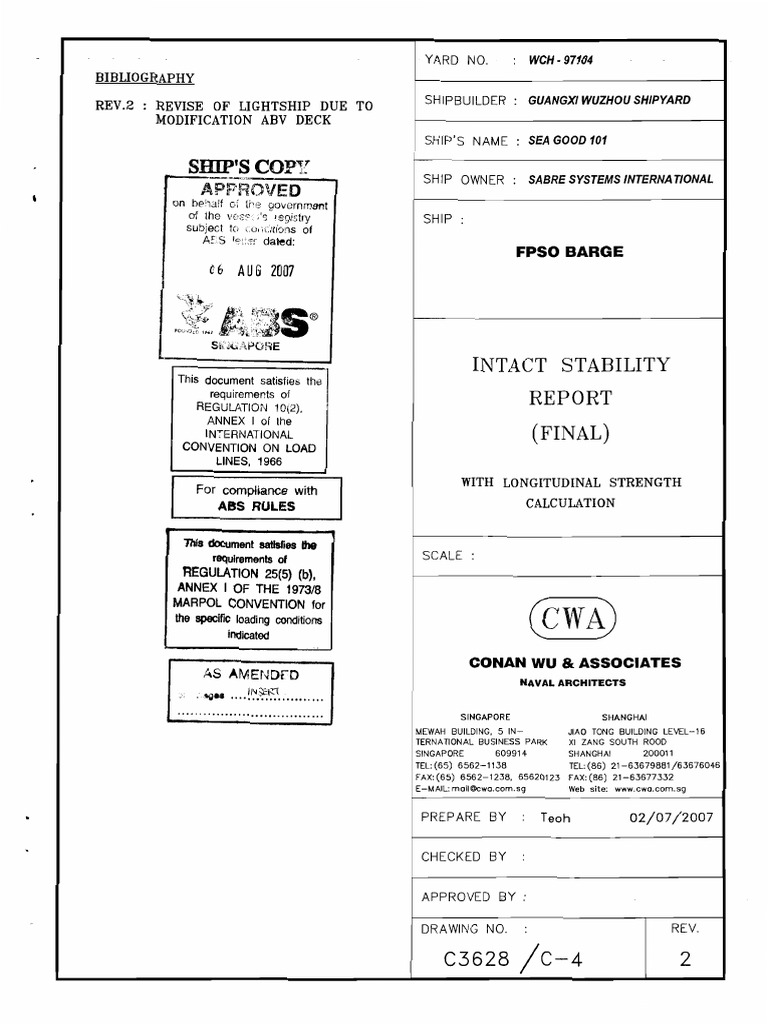 Intact Stability Report | PDF