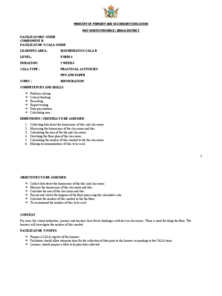 O Level Maths Project: Tile Calculation | PDF | Learning | Mathematics