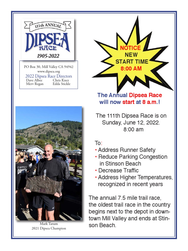 2022 Dipsea Race Entry Details | PDF