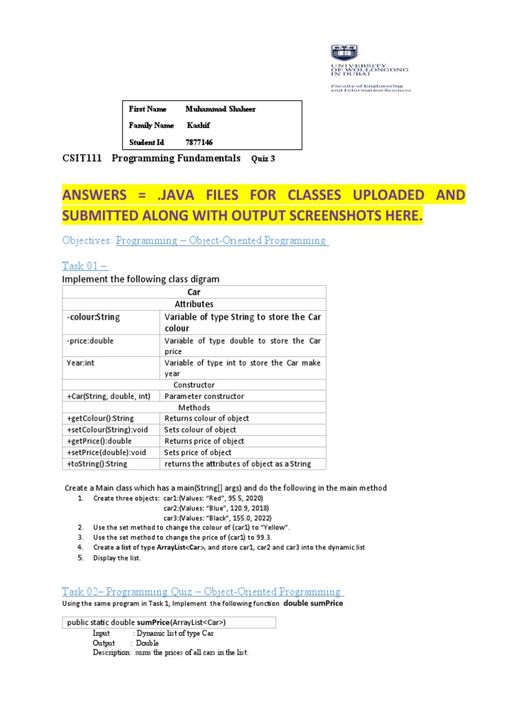 2022 - Quiz 3-Muhammad Shaheer Kashif (7877146) | PDF | Method ... 2022 - Quiz 3-Muhammad Shaheer Kashif (7877146) | PDF | Method ...