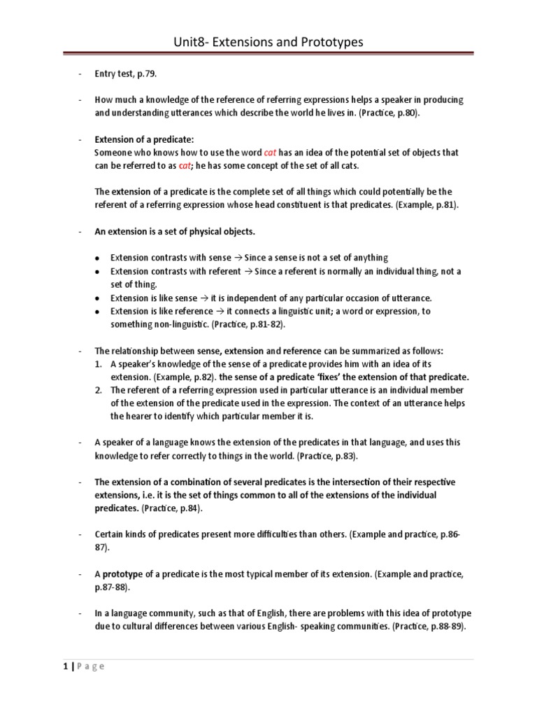 Unit8 - Extensions and Prototypes | PDF | Concept | Predicate (Grammar)